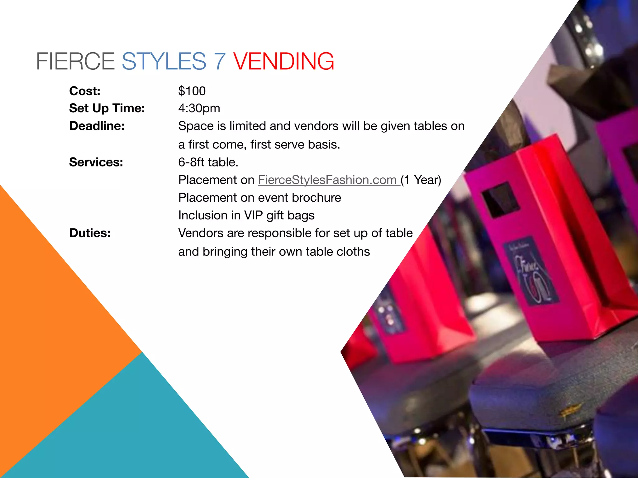 Fierce Styles 7 Vendor Packet | PPT