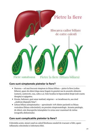 Pietre la fiere tratament – Cauze, simptome, complicatii | PDF