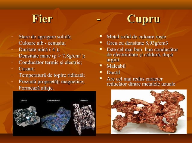 Fierul si cuprul lectie | PPT