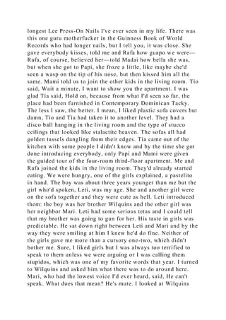 FIESTA, 1980 Junot Díaz Mami’s youngest sister—my tía Yrma—finally m ...