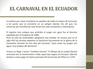 Fiestas de carnaval en Ecuador | PPTX