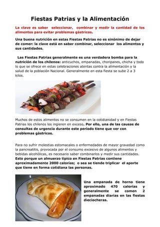 Fiestas patrias y la alimentación | DOC