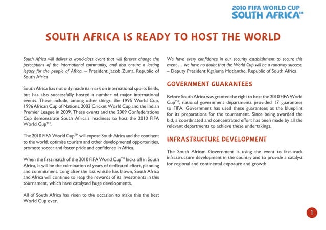 2010 FIFA World Cup: South Africa | PDF