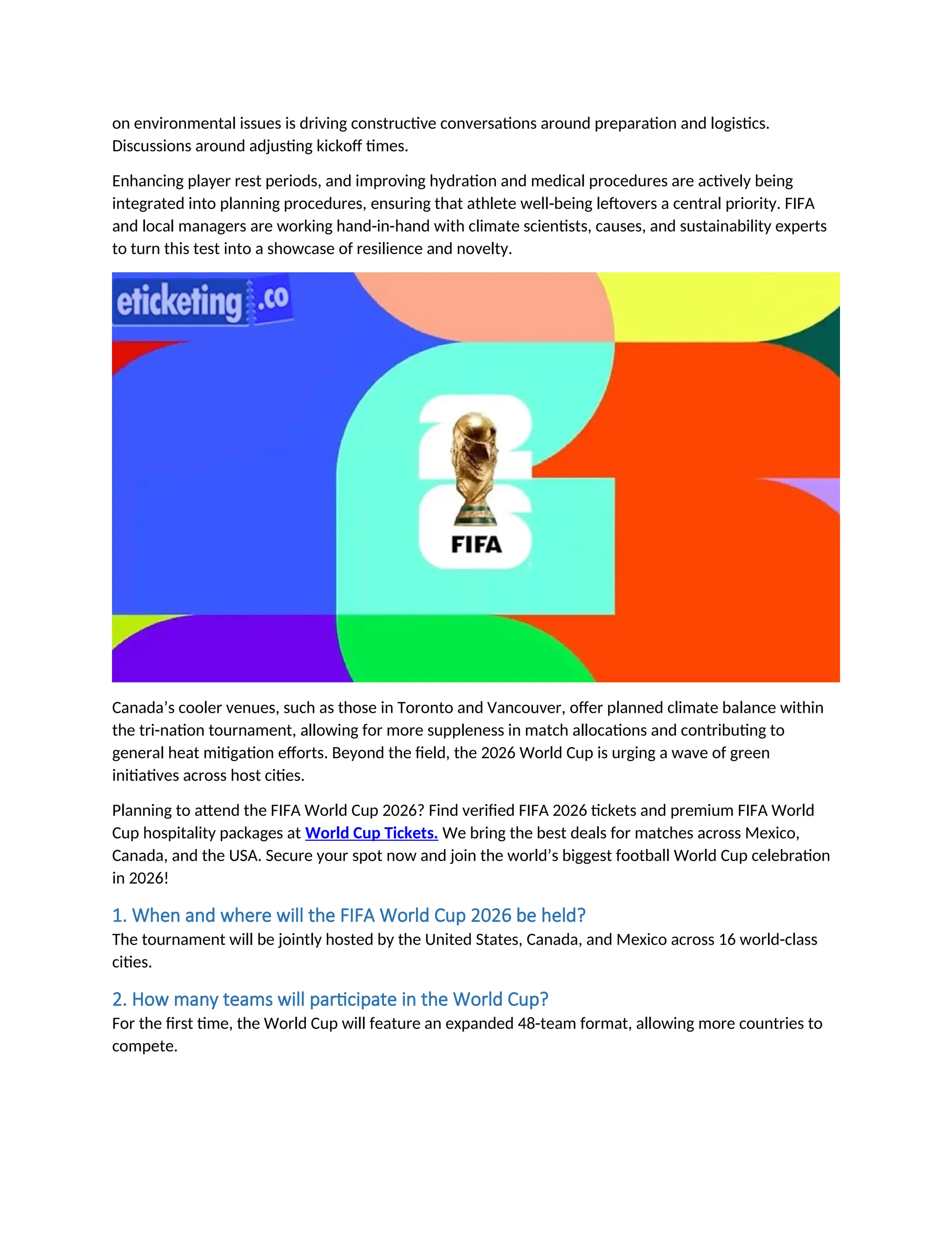 FIFA 2026 Innovation and Resilience Take Center Stage at the World Cup ...