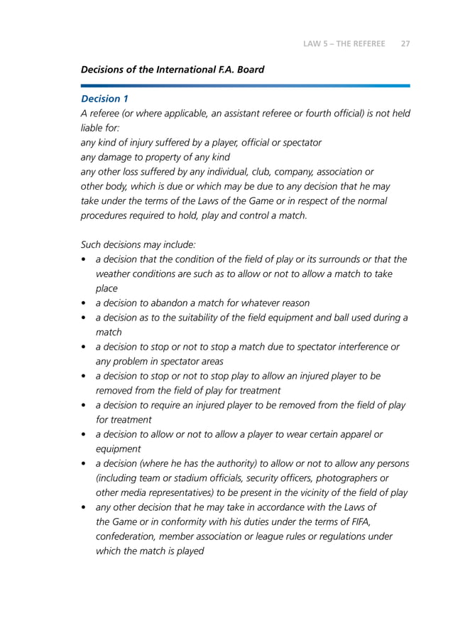 FIFA Laws of the Game | PDF