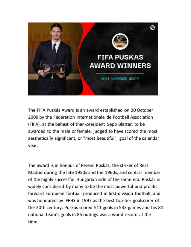 Fifa Puskas Award | PDF