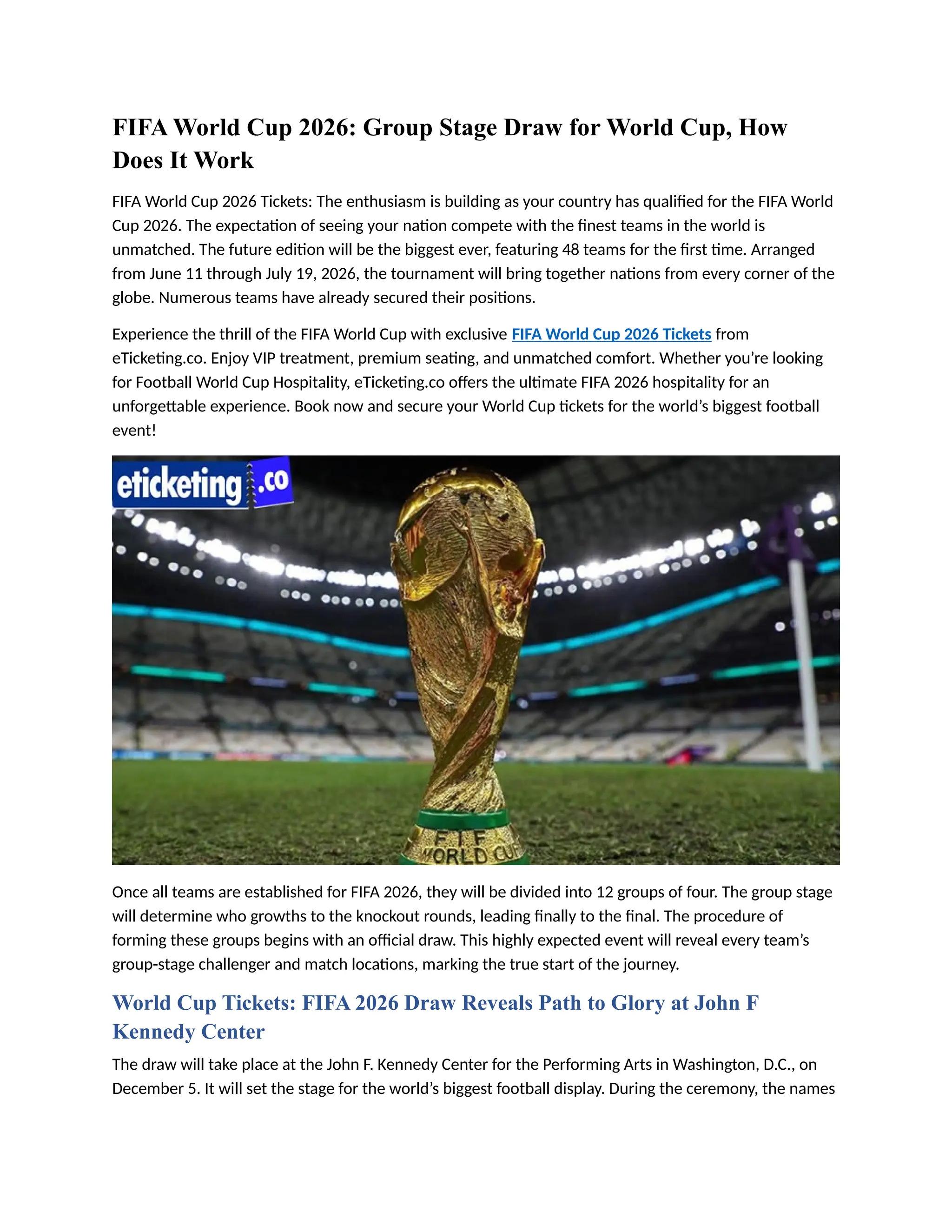 FIFA World Cup 2026 Group Stage Draw for World Cup, How Does It Work.docx