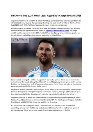 FIFA World Cup 2026 Messi Leads Argentina's Charge Towards 2026.docx