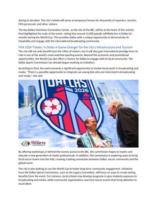 FIFA World Cup 2026 Tickets Dallas to score International Broadcast ...