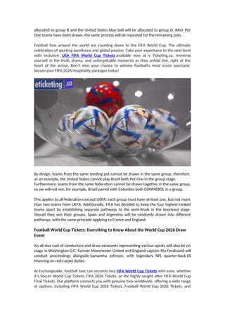 FIFA World Cup 2026 Tickets Full Seeding Pots Confirmed Ahead of Group ...