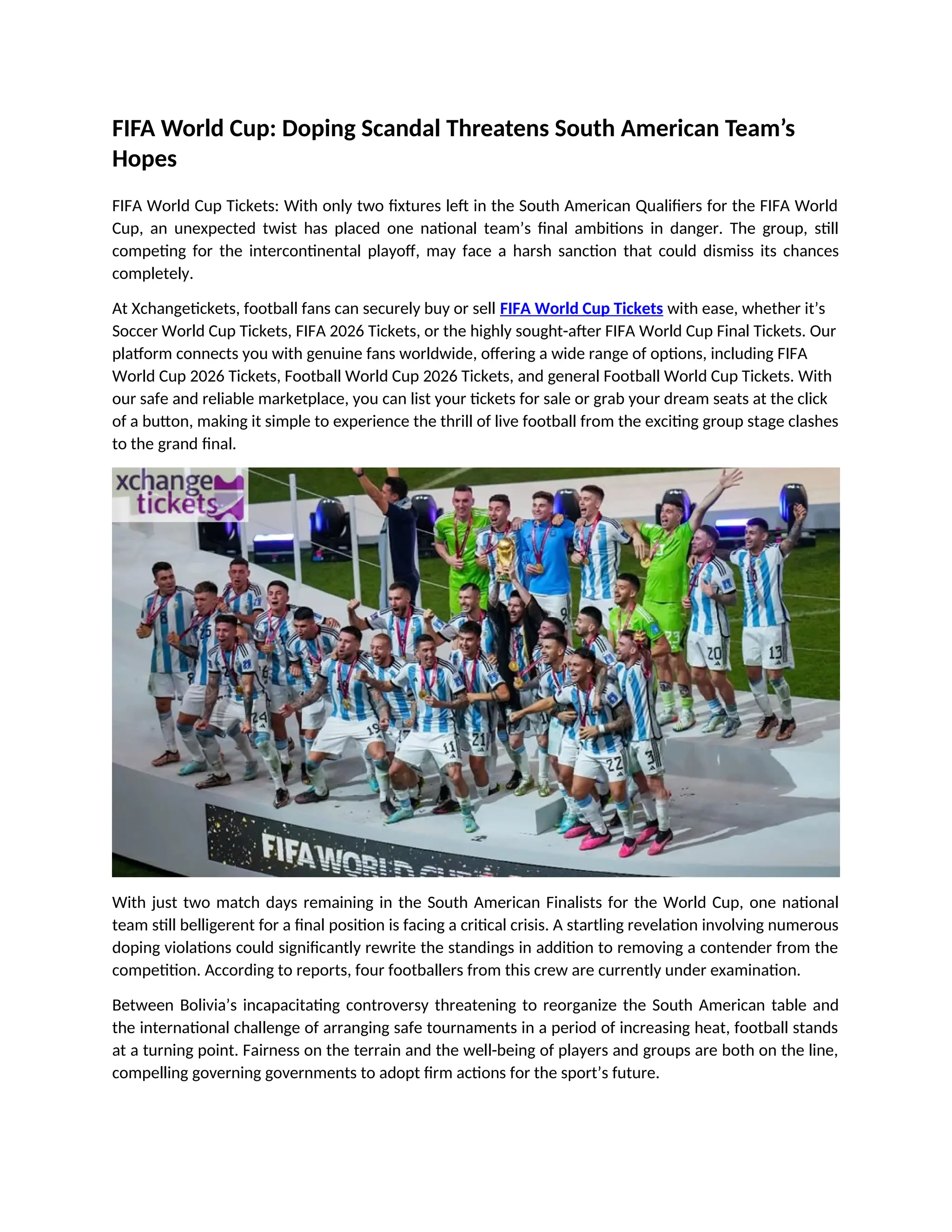 FIFA World Cup Doping Scandal Threatens South American Team’s Hopes.docx