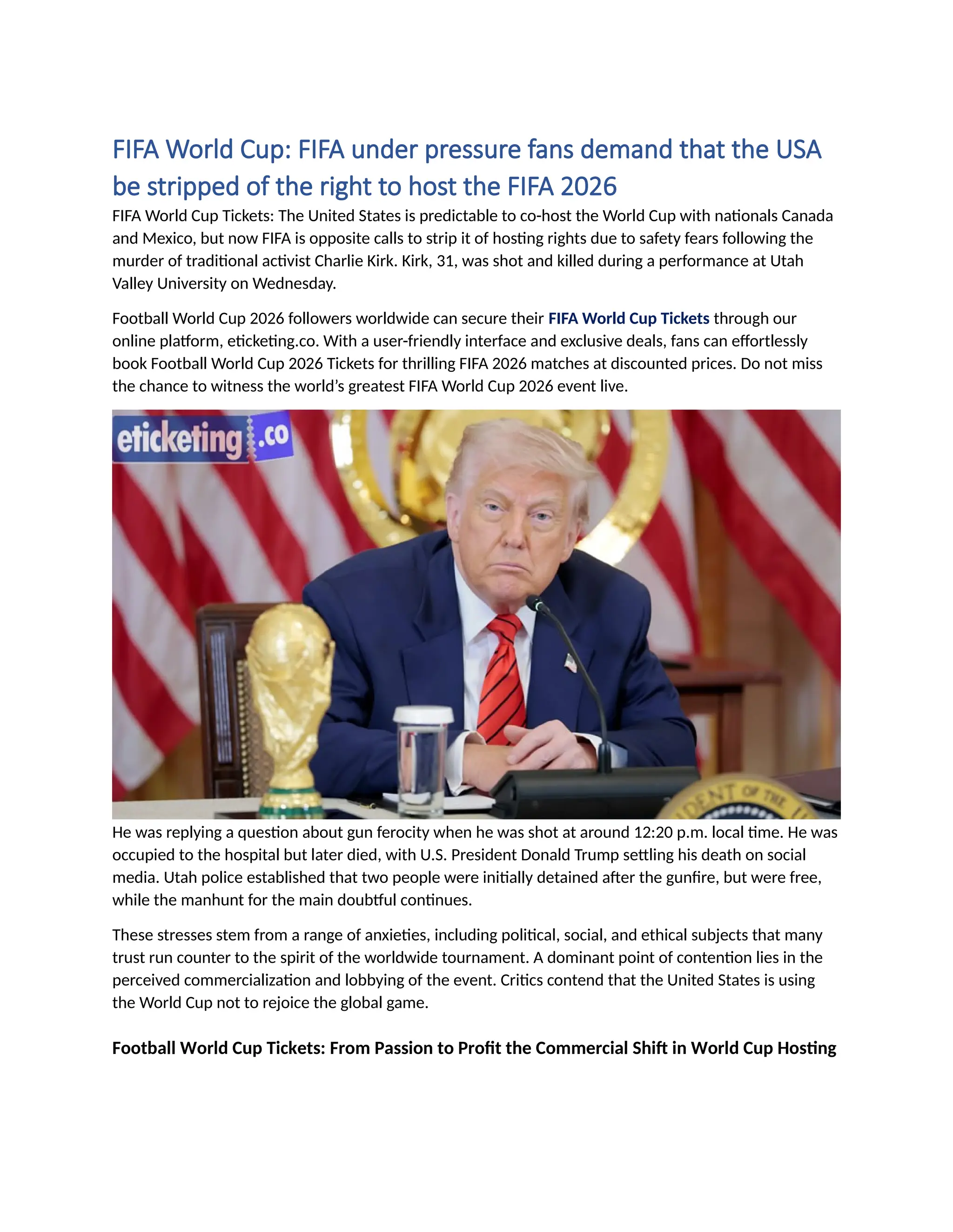 FIFA World Cup FIFA under pressure fans demand that the USA be stripped ...