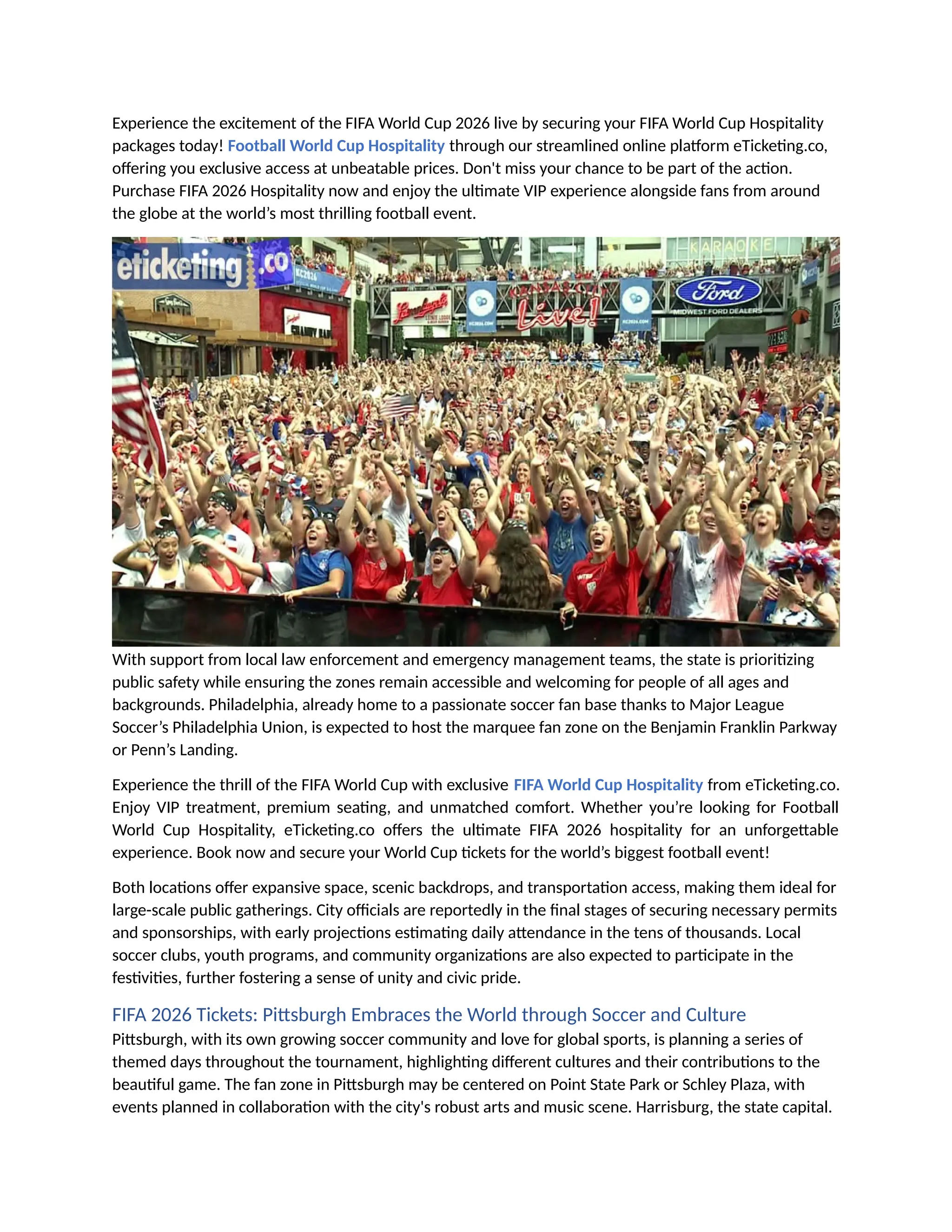 FIFA World Cup Pennsylvania Plans Massive Fan Zone Experience for FIFA ...