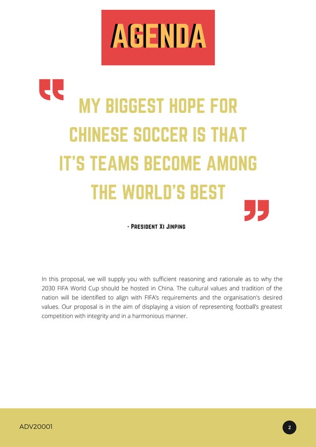2030 FIFA World Cup Proposal - China | PDF