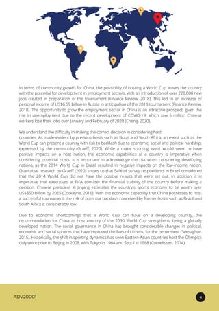 2030 FIFA World Cup Proposal - China | PDF