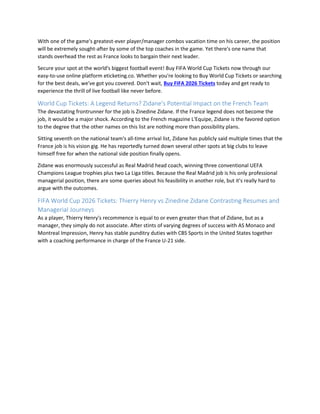 FIFA World Cup Zinedine Zidane Favorite to Replace Didier Deschamps as ...