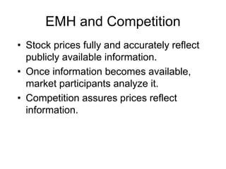 EMH MARKET EFFICIENCY (FINANCIAL MARKET) | PPT
