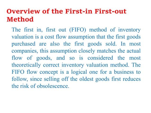 First in First out method (FIFO) | PPTX | Stocks and Bonds | Personal ...