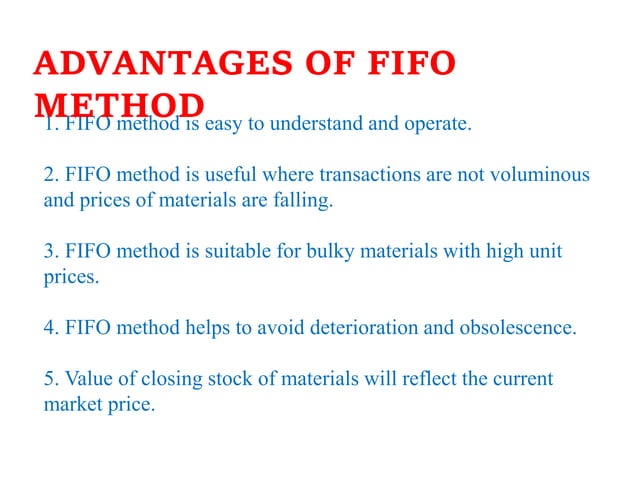 First in First out method (FIFO) | PPTX | Stocks and Bonds | Personal ...