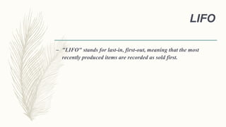 An introduction to FIFO & LIFO. | PPTX