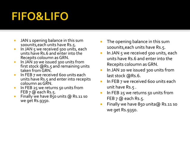 FIFO and LIFO | PPTX