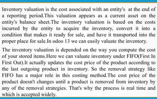 FIFO Inventory Valuation in Odoo 13 | PPT