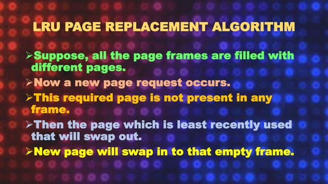 FIFO, LRU, OPTIMAL Page Replacement Algorithm | PPTX