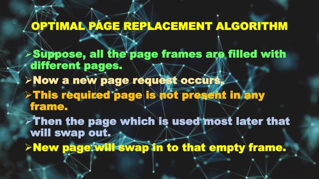 FIFO, LRU, OPTIMAL Page Replacement Algorithm | PPTX