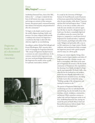 Conversations About Forgiveness Facilitator Guide | PDF