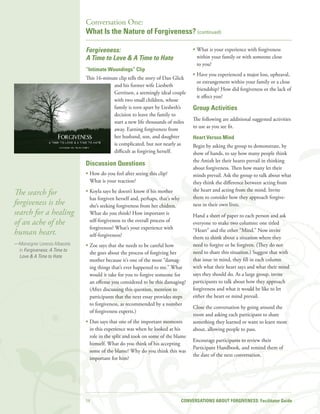 Conversations About Forgiveness Facilitator Guide | PDF