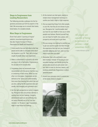 Conversations About Forgiveness Facilitator Guide | PDF