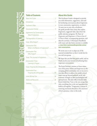Conversations About Forgiveness Facilitator Guide | PDF