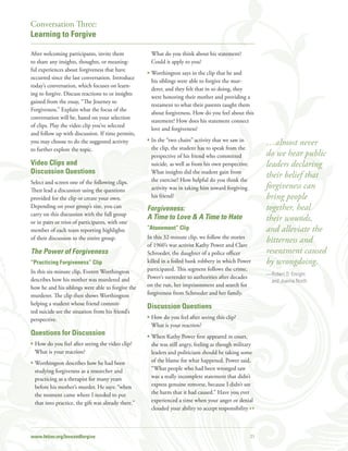 Conversations About Forgiveness Facilitator Guide | PDF