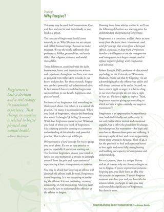 Conversations About Forgiveness Facilitator Guide | PDF