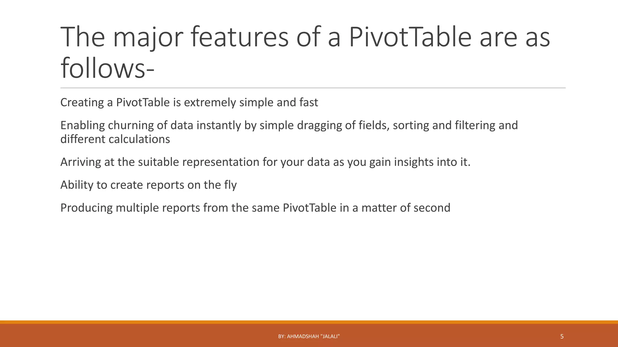 Using PIVOT Tables in Excel | PPTX