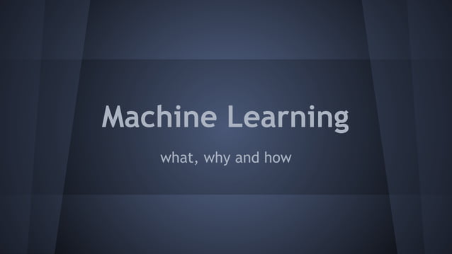 Workshop on Machine Learning | PPT