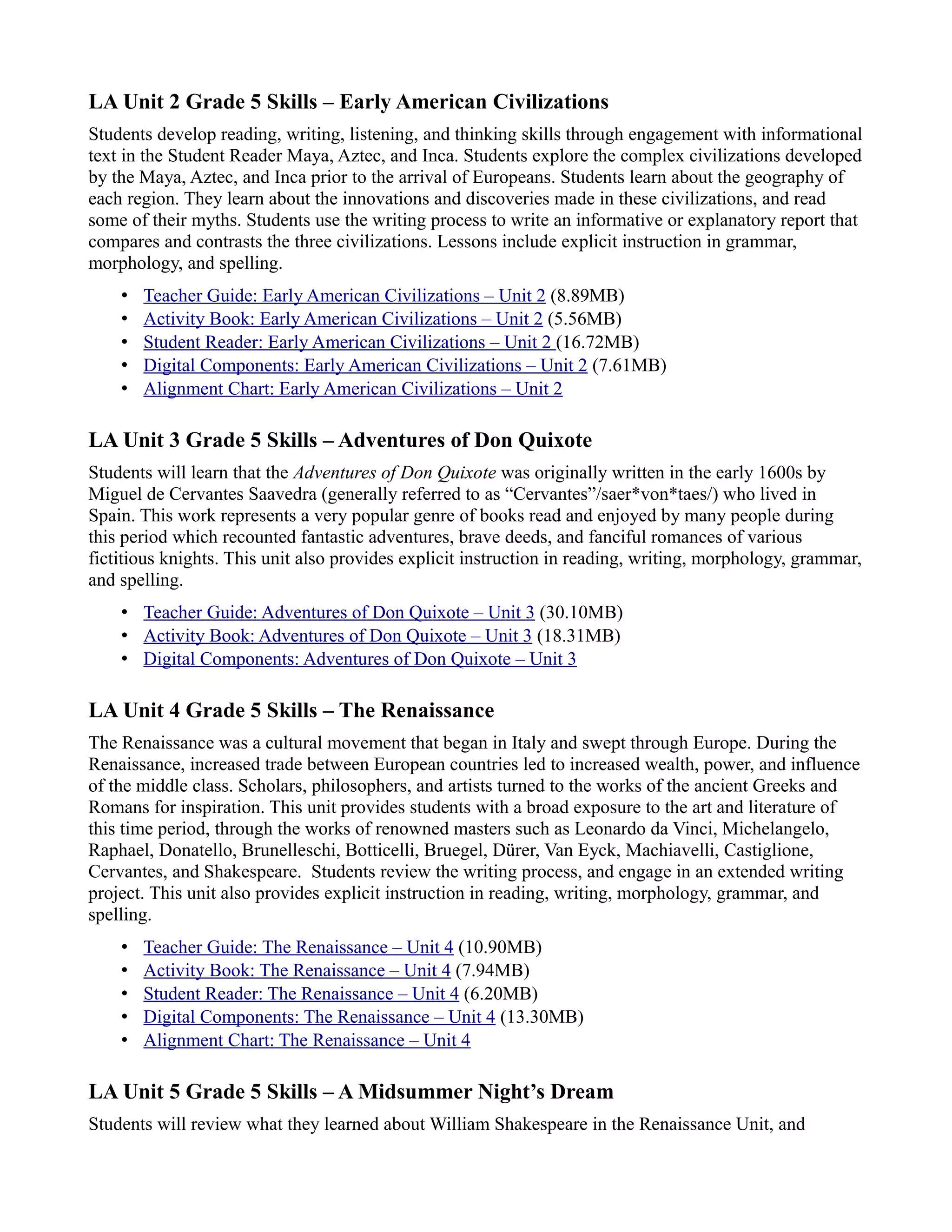 Fifth grade language arts lessons & activities by core knowledge | PDF