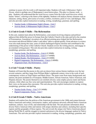Fifth grade language arts lessons & activities by core knowledge | PDF