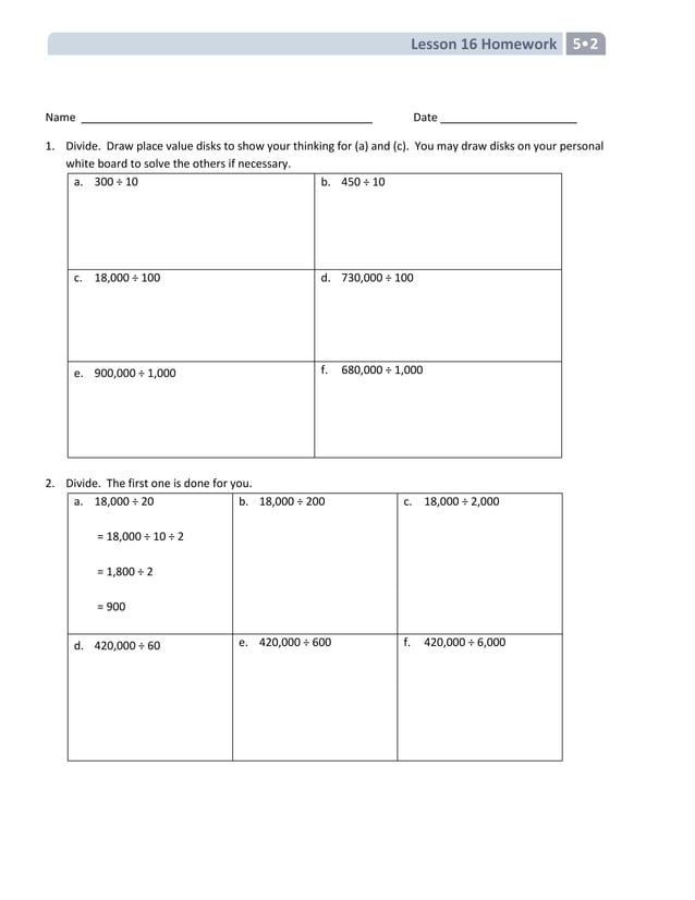 Fifth grade module 2 homework | PDF
