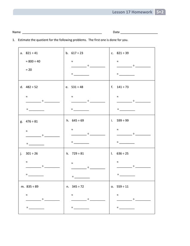 Fifth grade module 2 homework | PDF