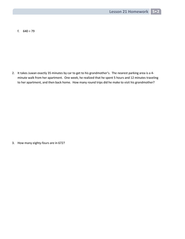 Fifth grade module 2 homework | PDF