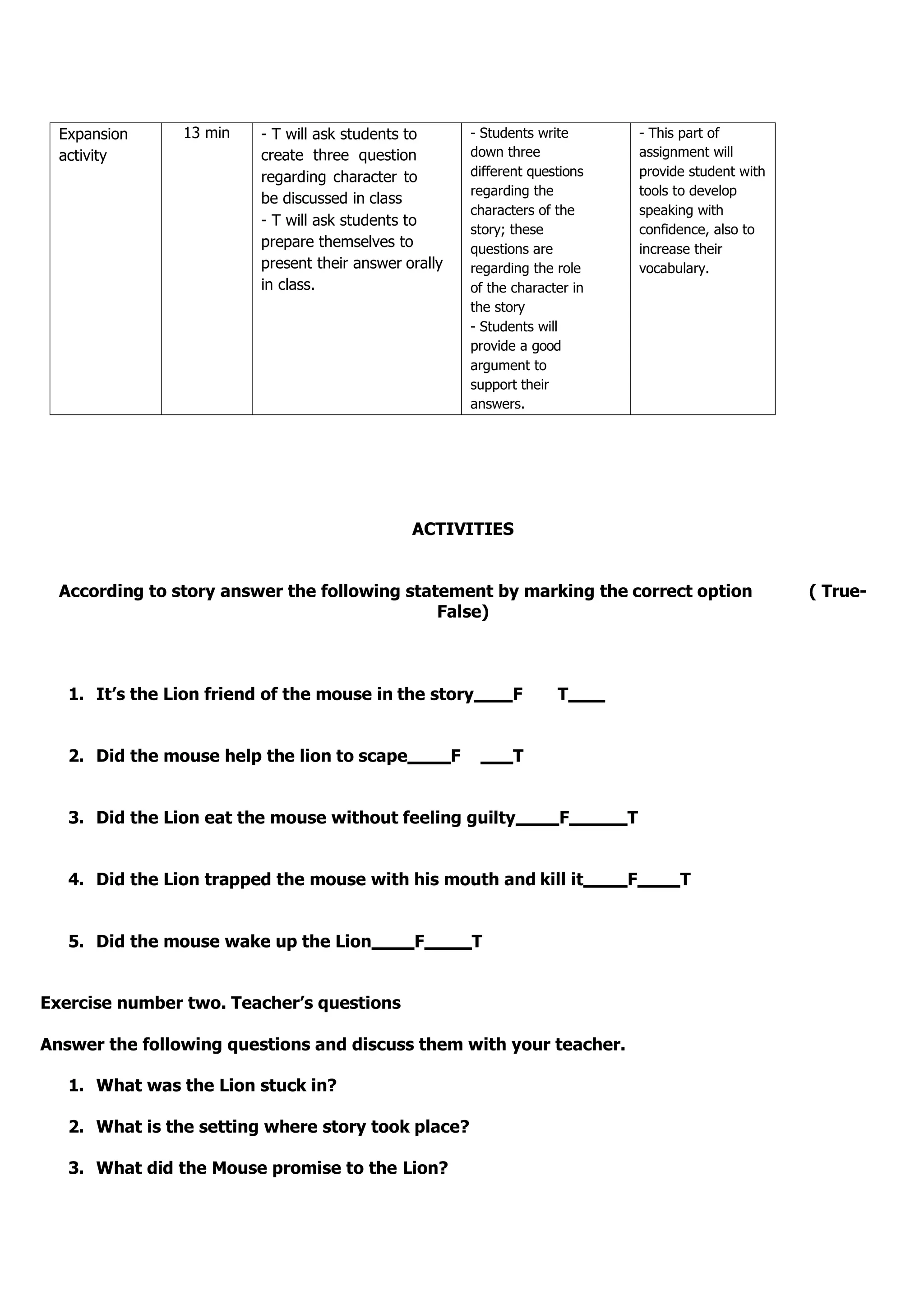 The lion and the mouse | PDF