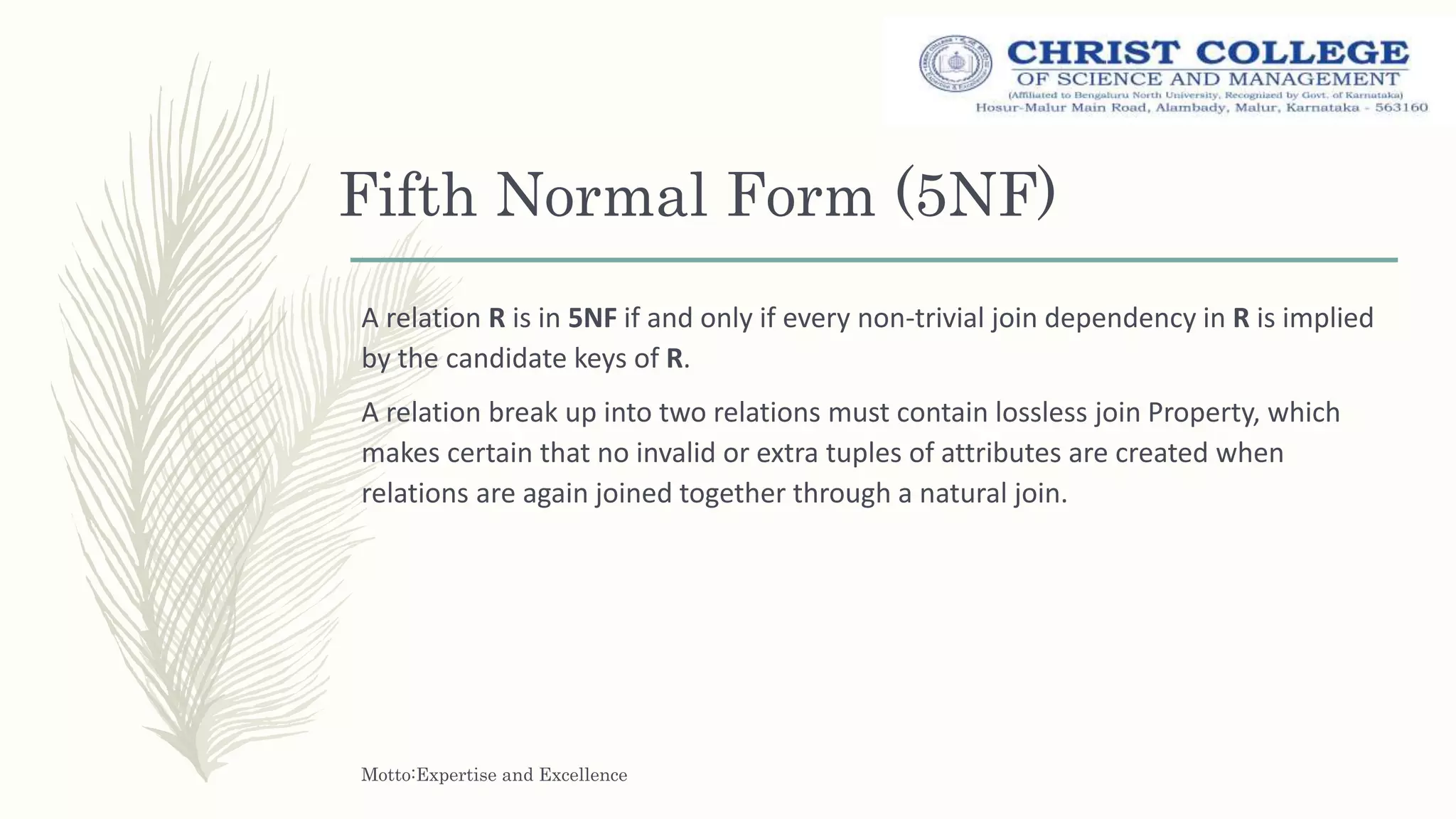 Fifth normal form | PPTX
