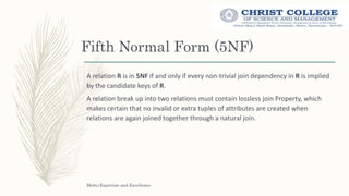 Fifth normal form | PPTX