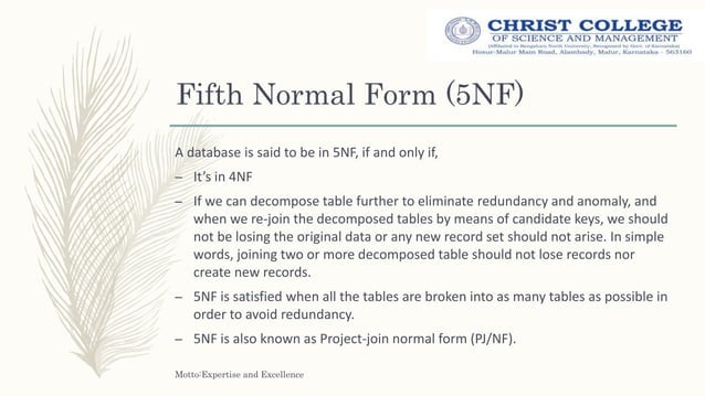 Fifth normal form | PPTX