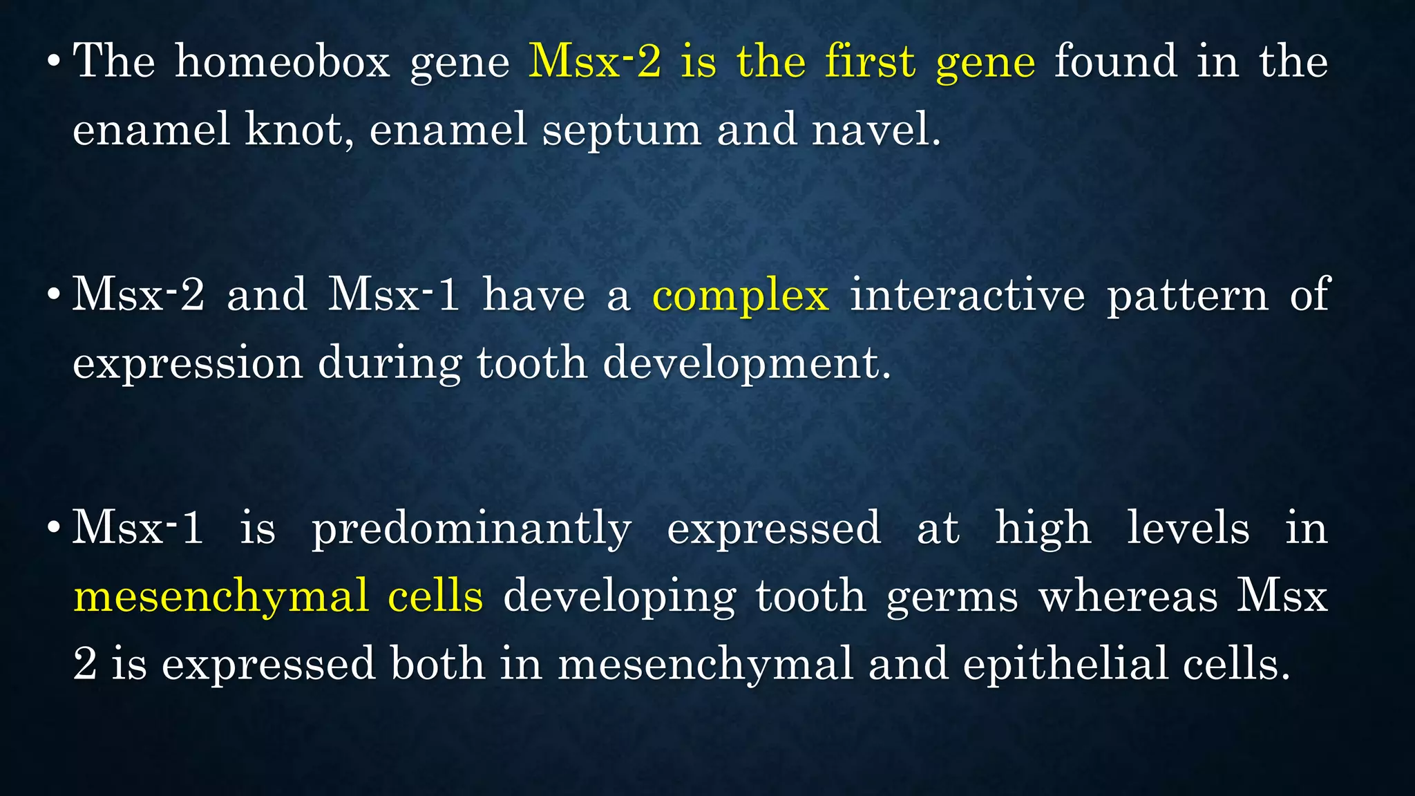 epithelial mesenchymal interaction in odontogenesis | PPTX
