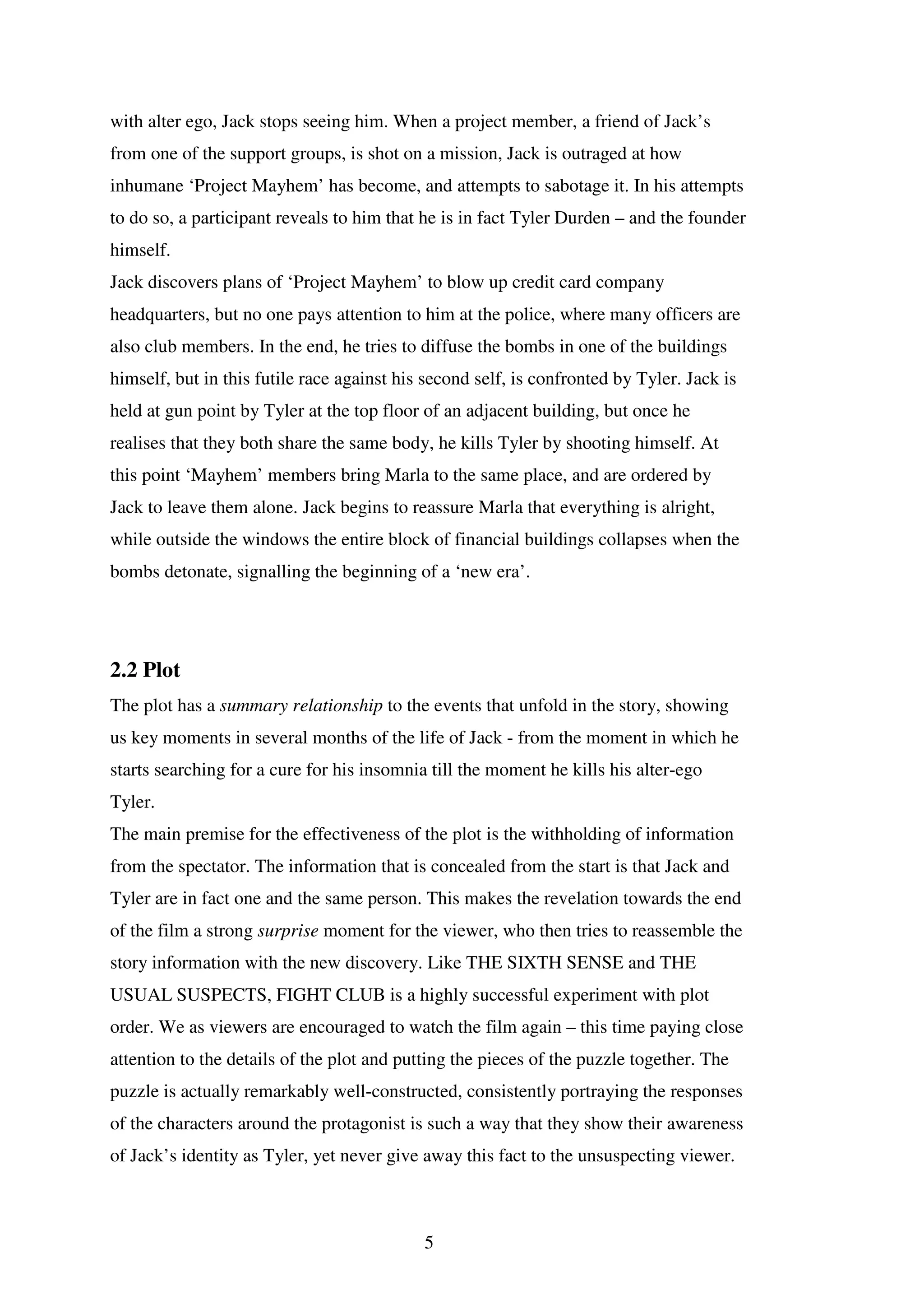 Fight club film analysis1 | PDF