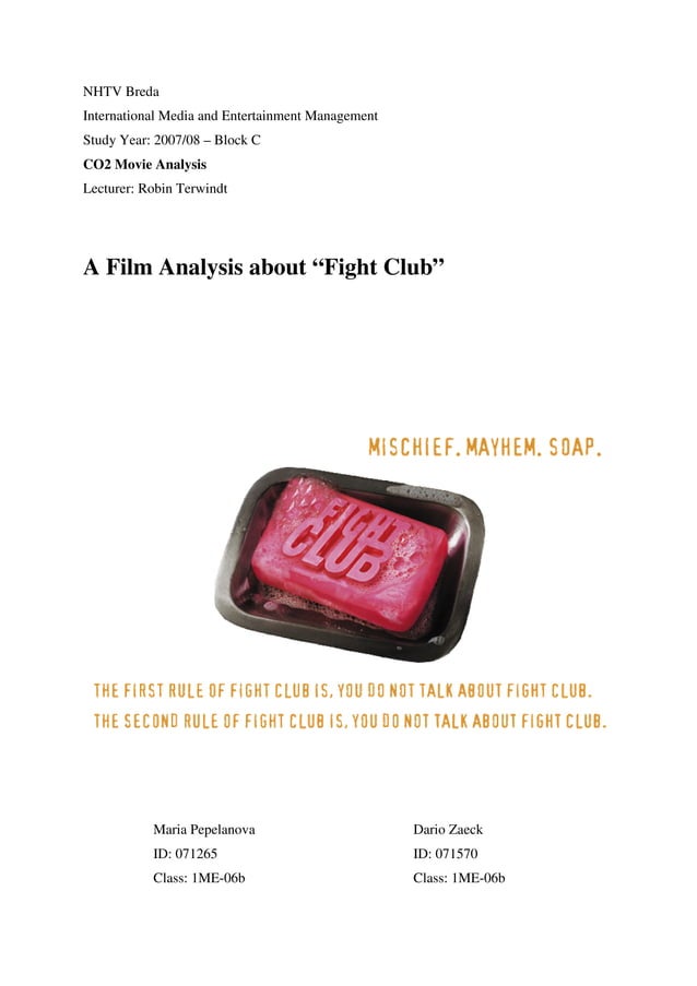 Fight club film analysis1 | PDF
