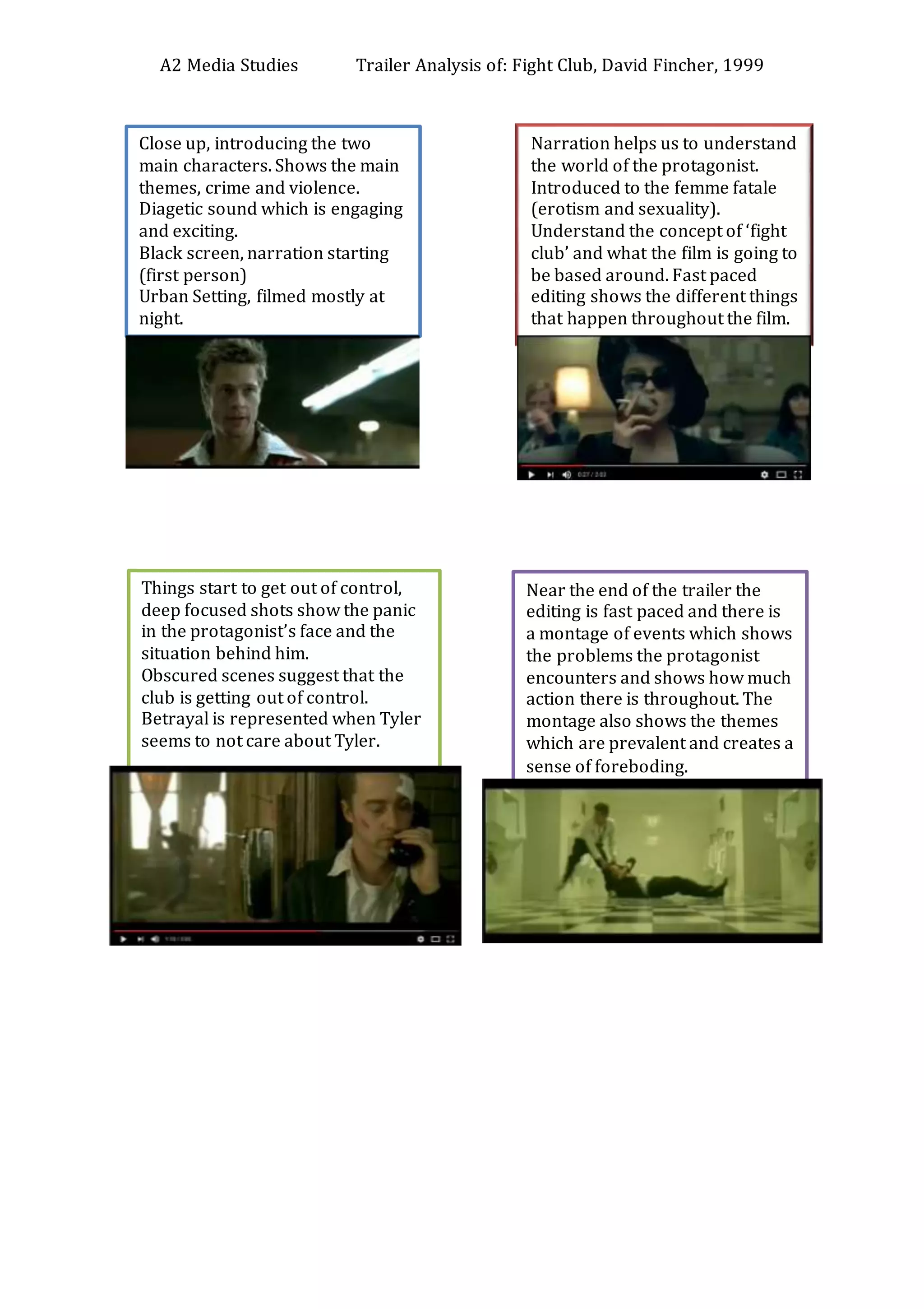 Fight club Trailer Analysis | DOCX