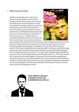 Fight club and juno case study f | PDF